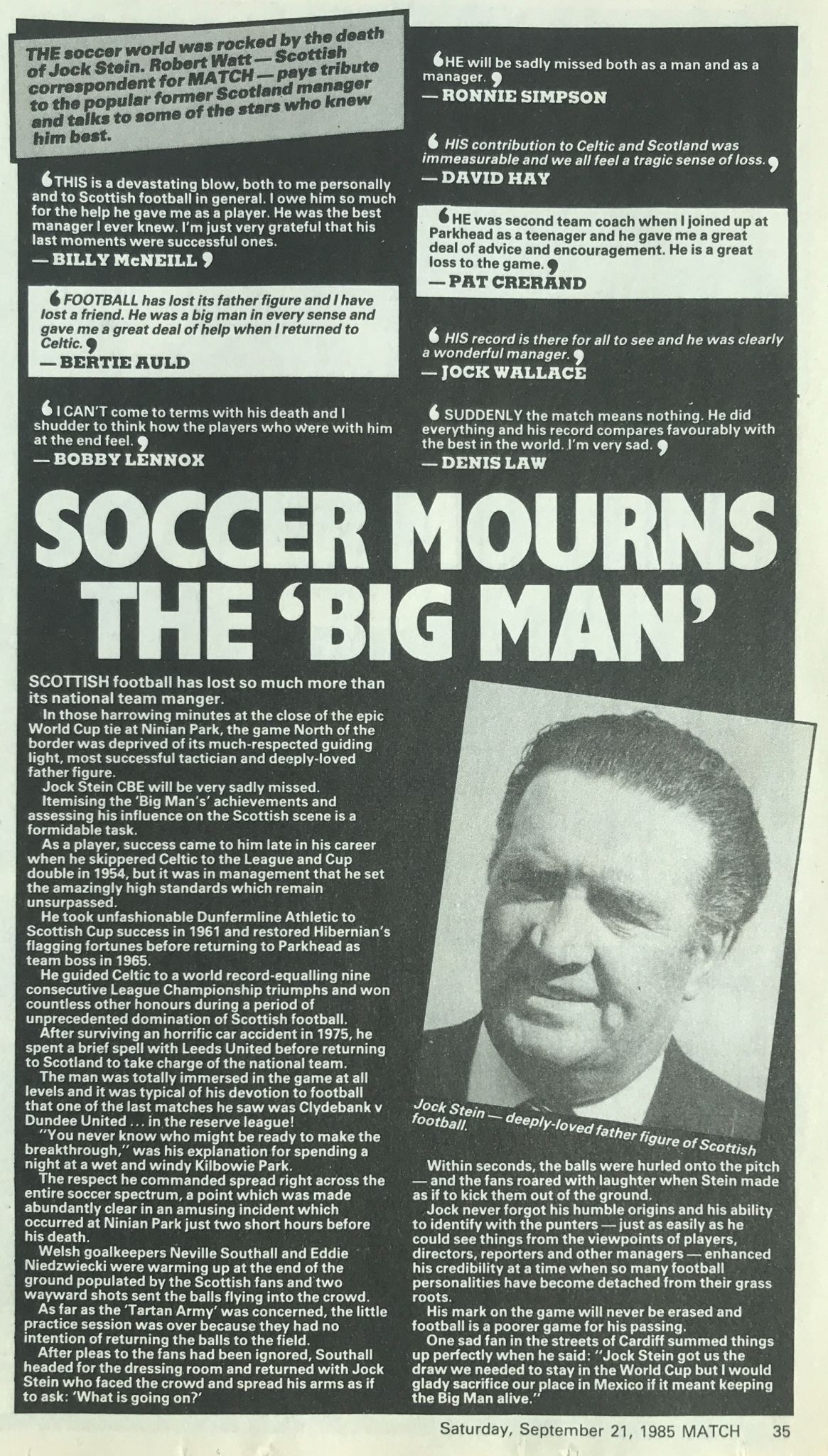 Remembering Jock Stein, Celtic greatest manager | The Celtic Star